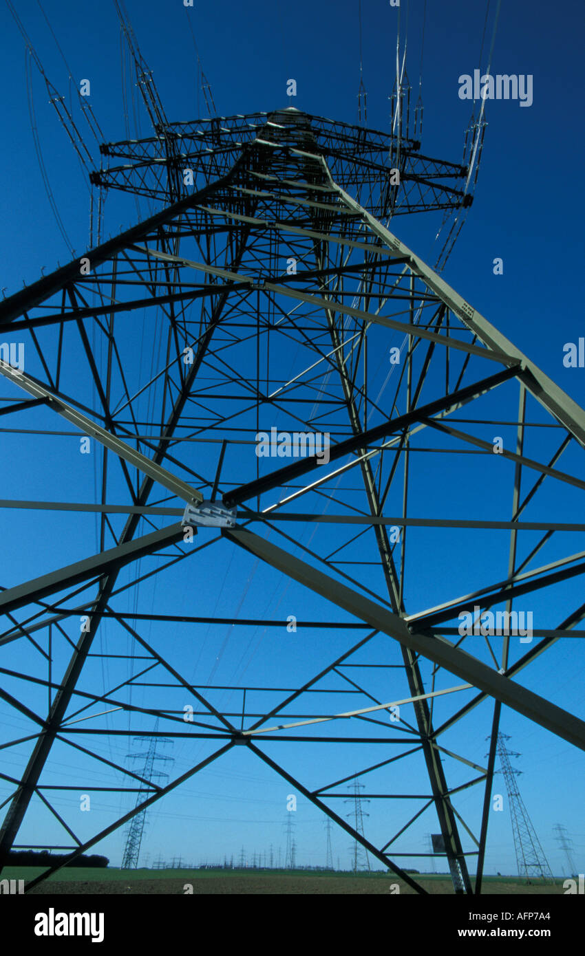high tension pole Stock Photo - Alamy