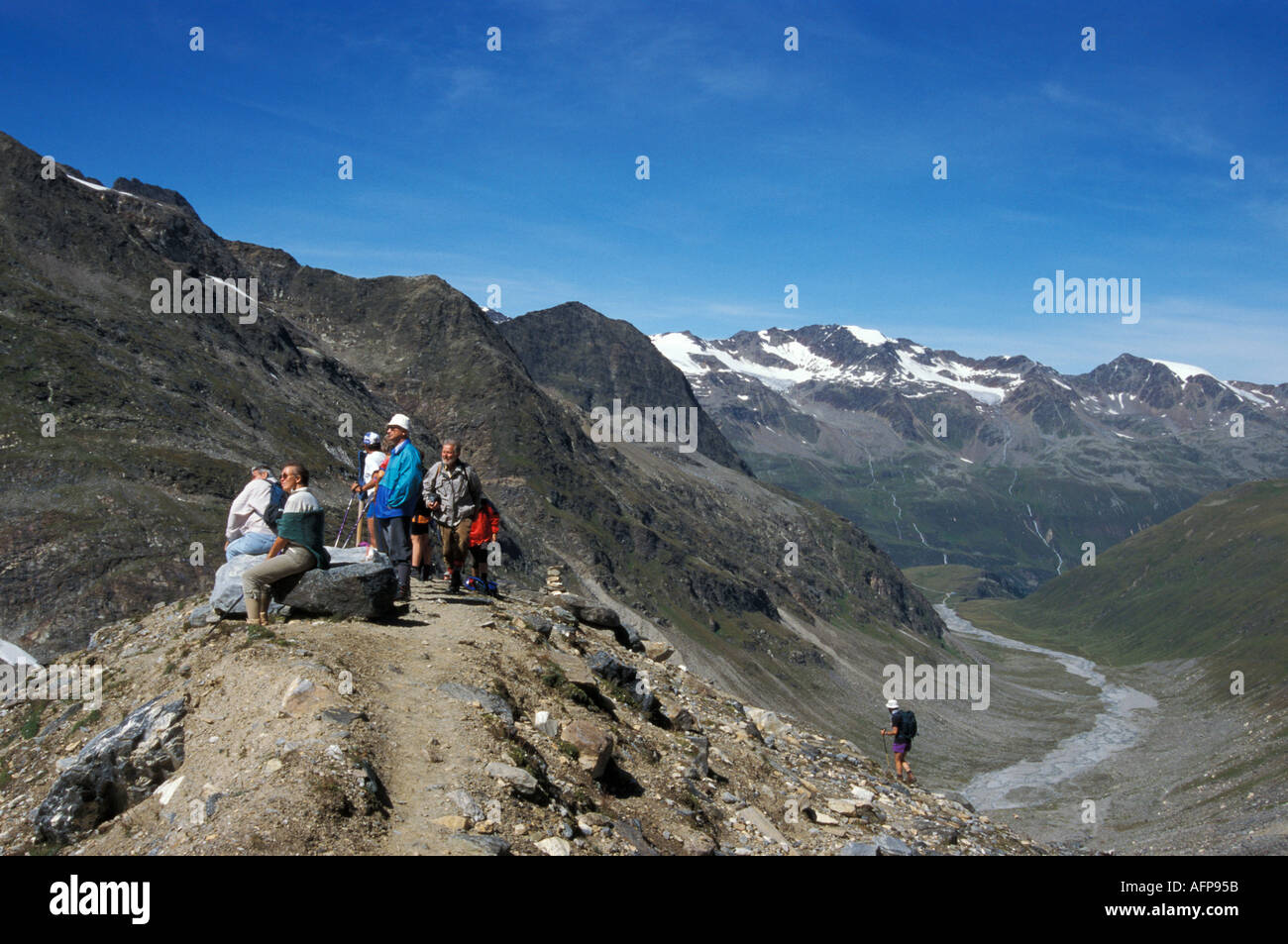 hiking in the Austrian alps Stock Photo - Alamy
