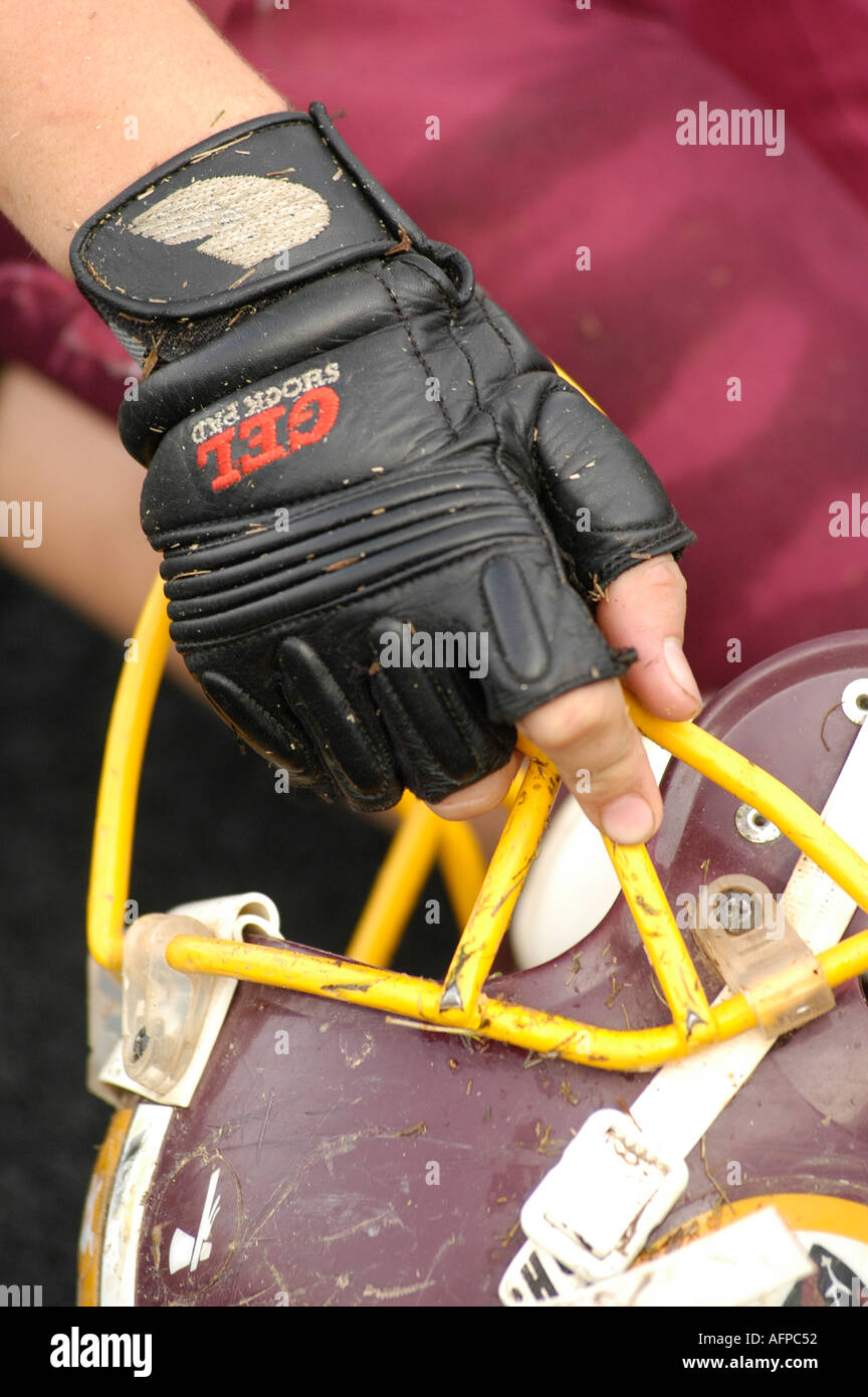 Parts of football game and hands and such of 11 and 12 year old players ...