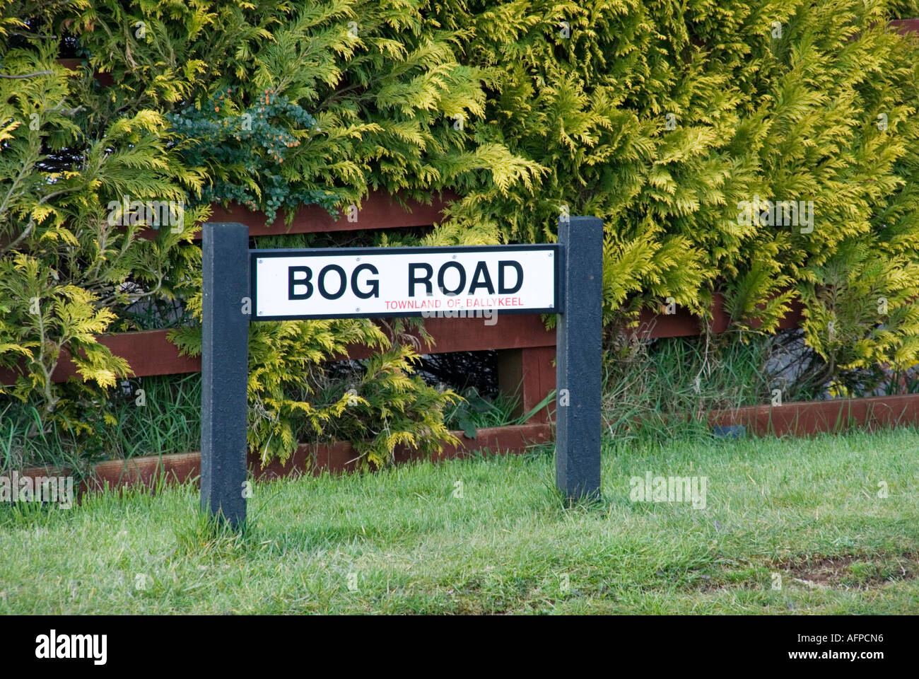Bog Road evocative Irish road sign Between Broughshane village and ...