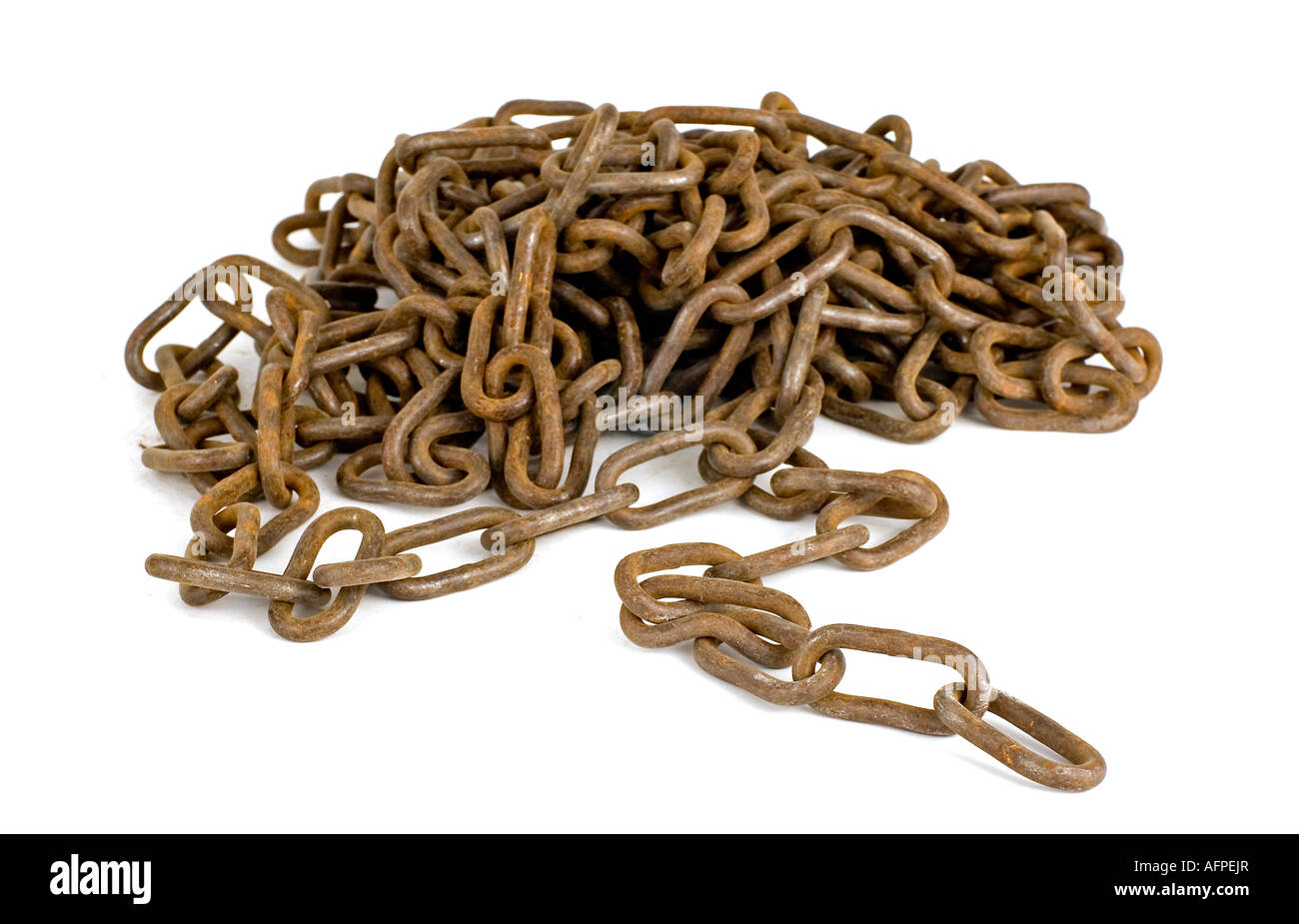 rusty chains on a white background Stock Photo - Alamy