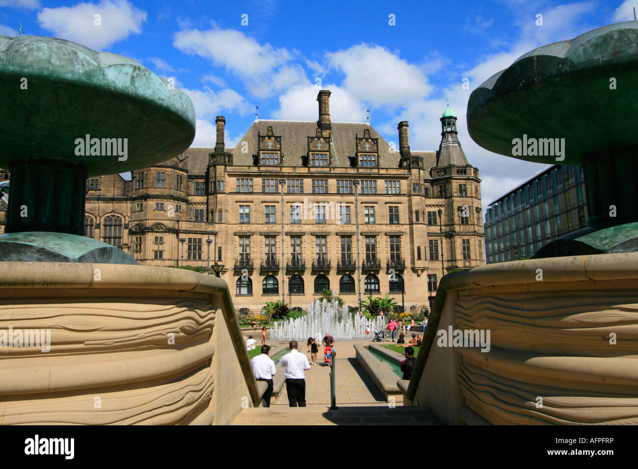 city centre peace gardens summer goodwin water fountain town hall ...