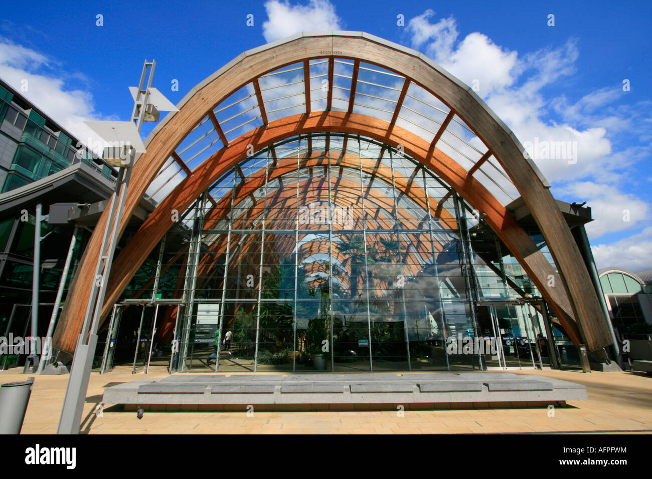 laminated timber arch trusses winter gardens exterior sheffield city ...
