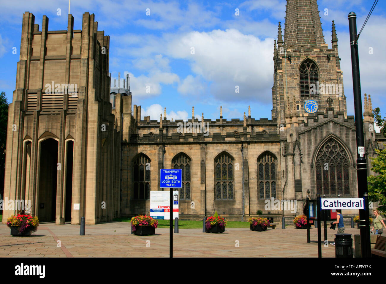 sheffield city cathedral summer england sheffield city south yorkshire ...