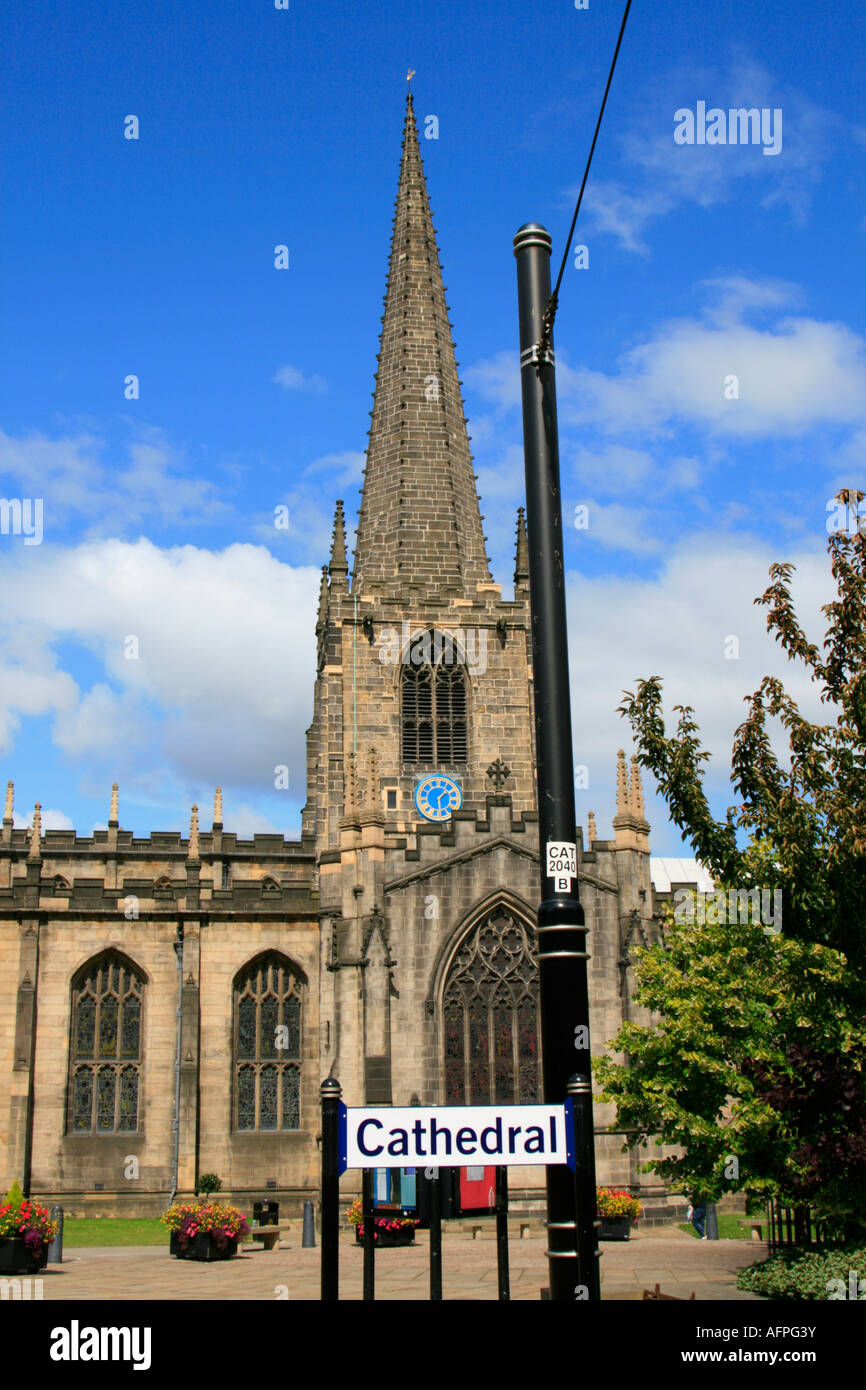 sheffield city cathedral summer england sheffield city south yorkshire ...