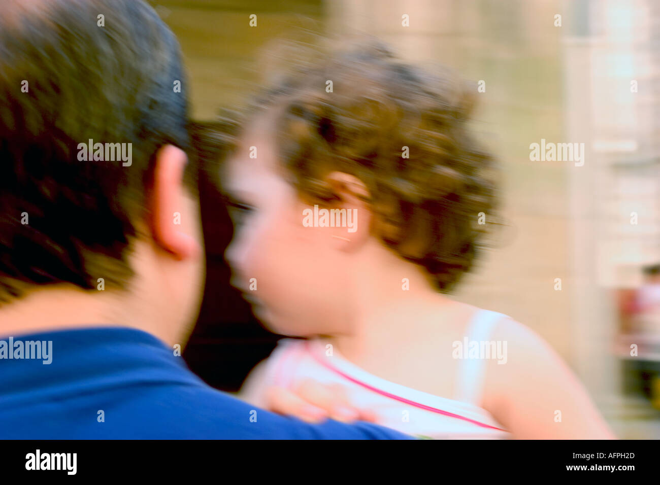 blur pictures of head of girl turning right Stock Photo - Alamy