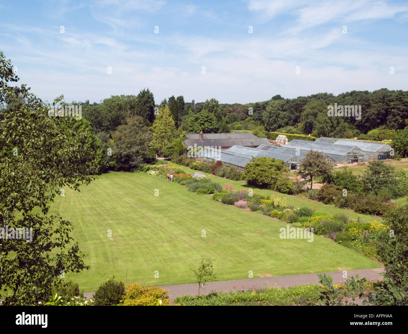 VIEW of NESS BOTANIC GARDENS from viewpoint. Neston Cheshire England UK ...