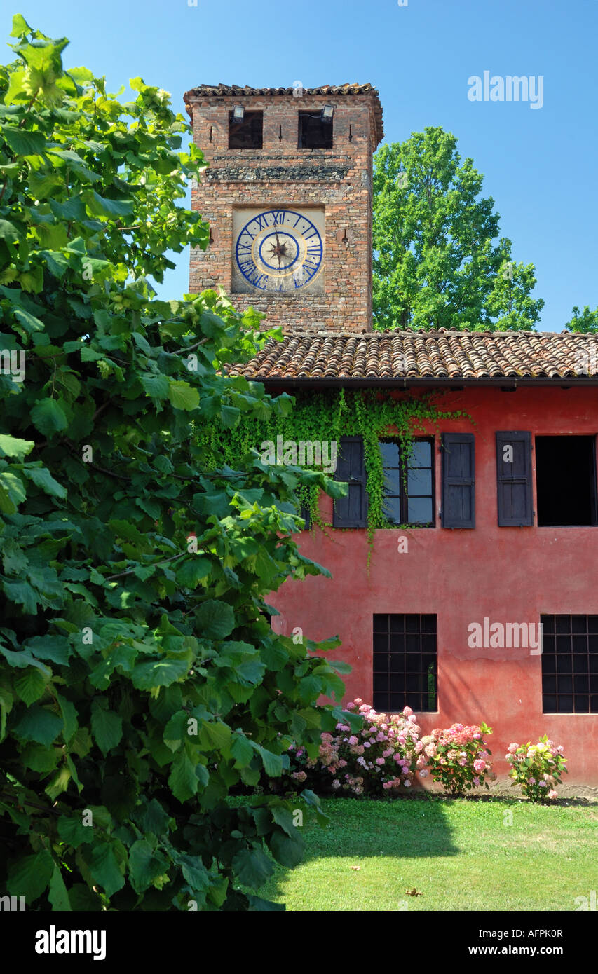 Medieval clock tower in Emilia Romagna, Italy Stock Photo - Alamy