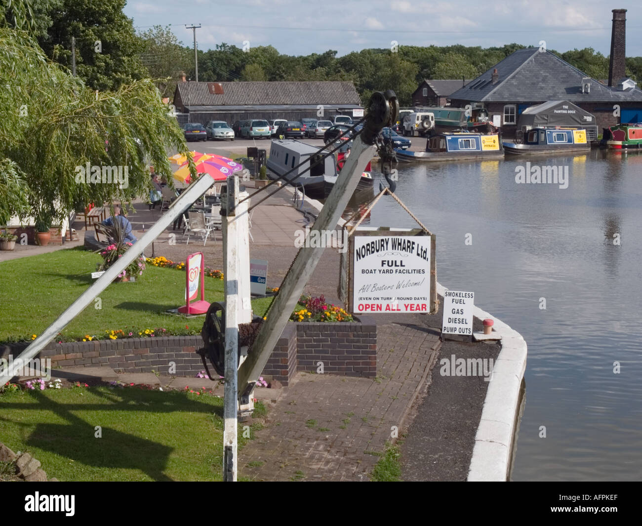 NORBURY WHARF from BRIDGE on Shropshire Union Canal Norbury Junction ...