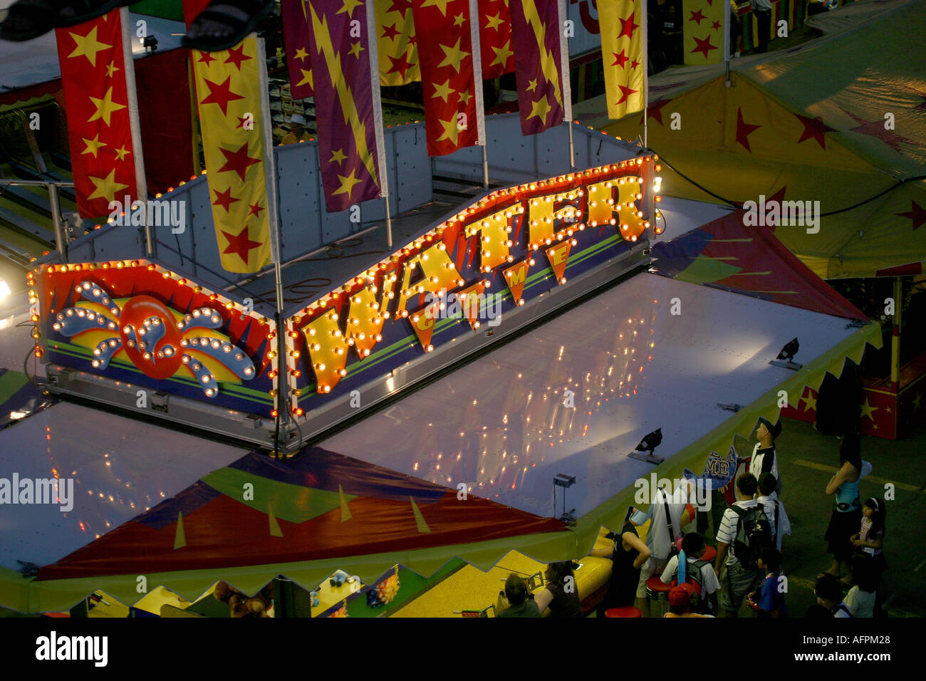 CARNIVAL RIDES Night time on the midway at the Calgary Stampede ...