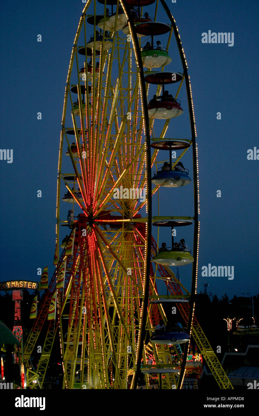 CARNIVAL RIDES Night time on the midway at the Calgary Stampede ...