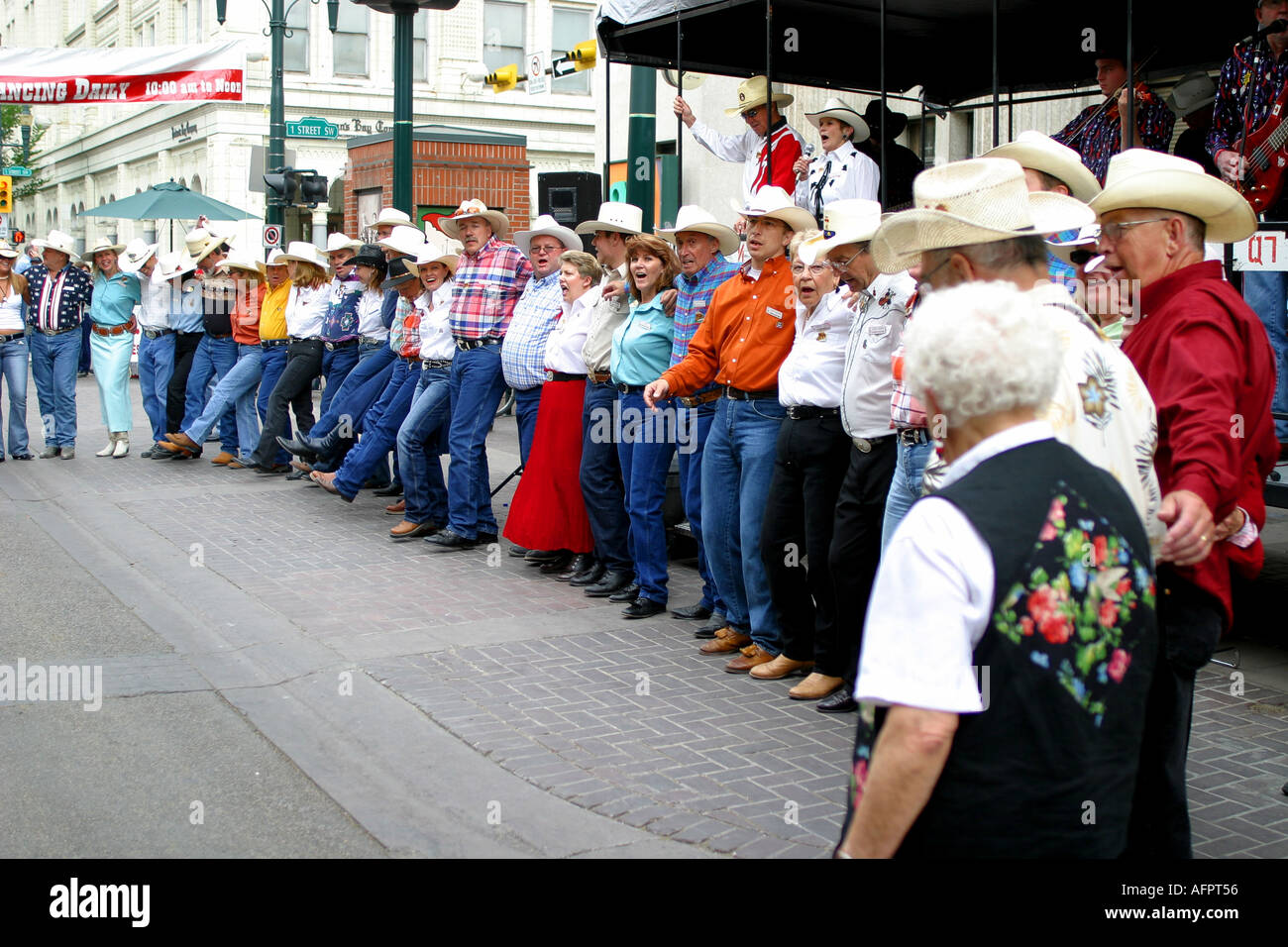 Square dancing in the streets at the Calgary Stampede, Calgary, Alberta ...