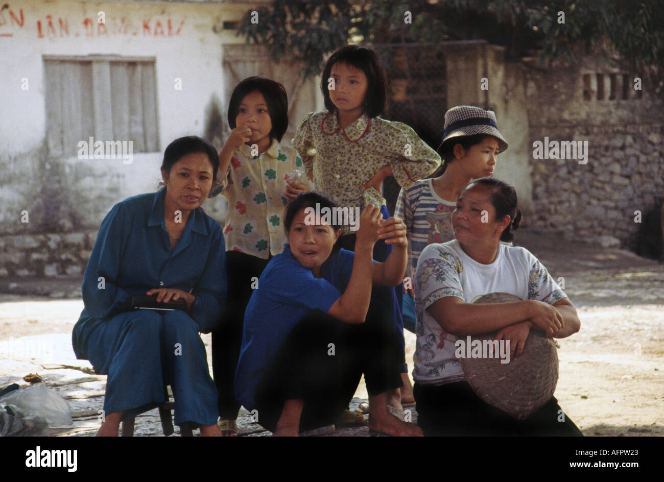 Group of woman in Tam Coc in Northern Vietnam Stock Photo - Alamy