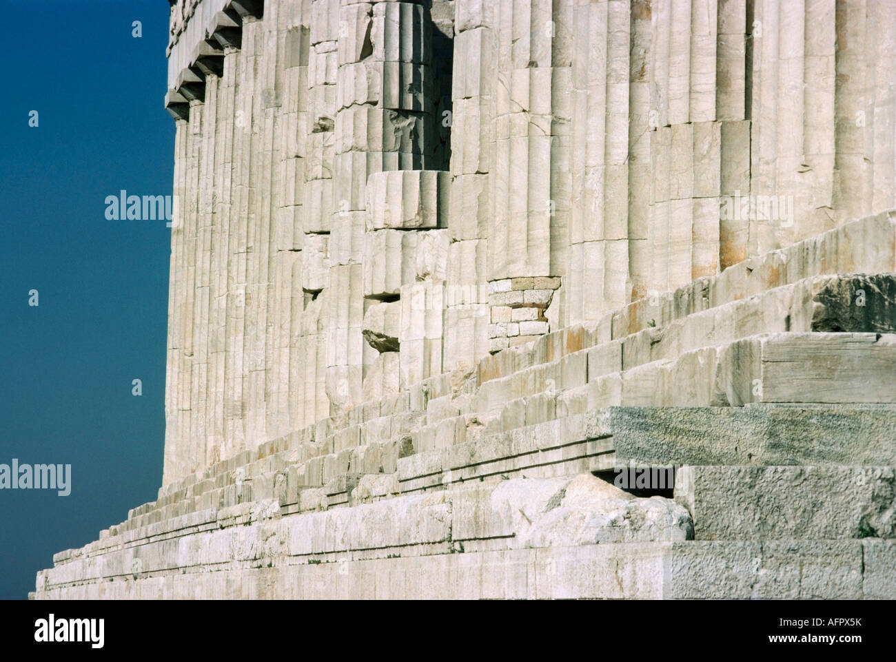 Steps and Doric Columns to Side of The Parthenon on the Acropolis Athens Greece Stock Photo - Alamy