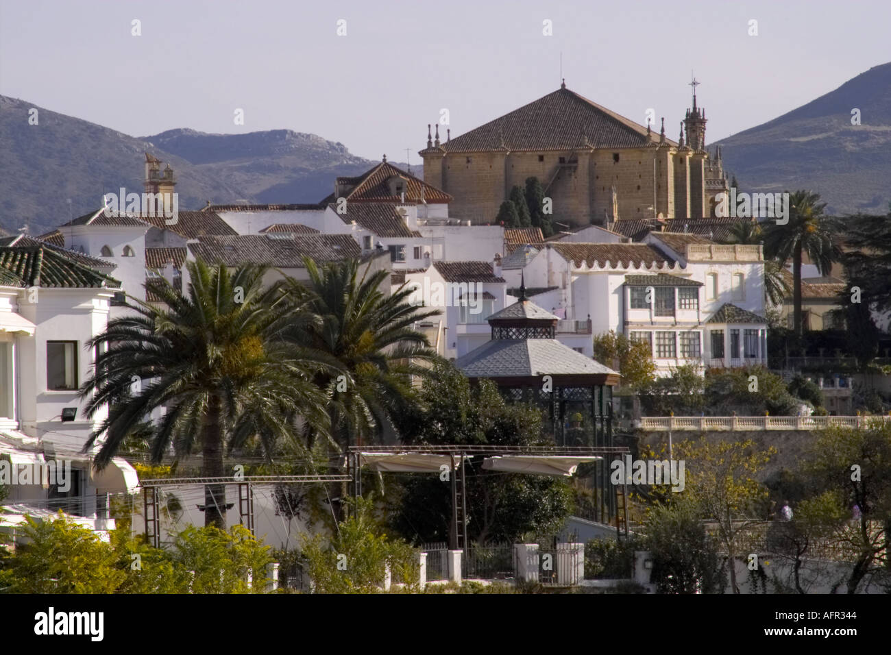 The old Moorish city quarter or Alcazaba of Ronda seen from the ...