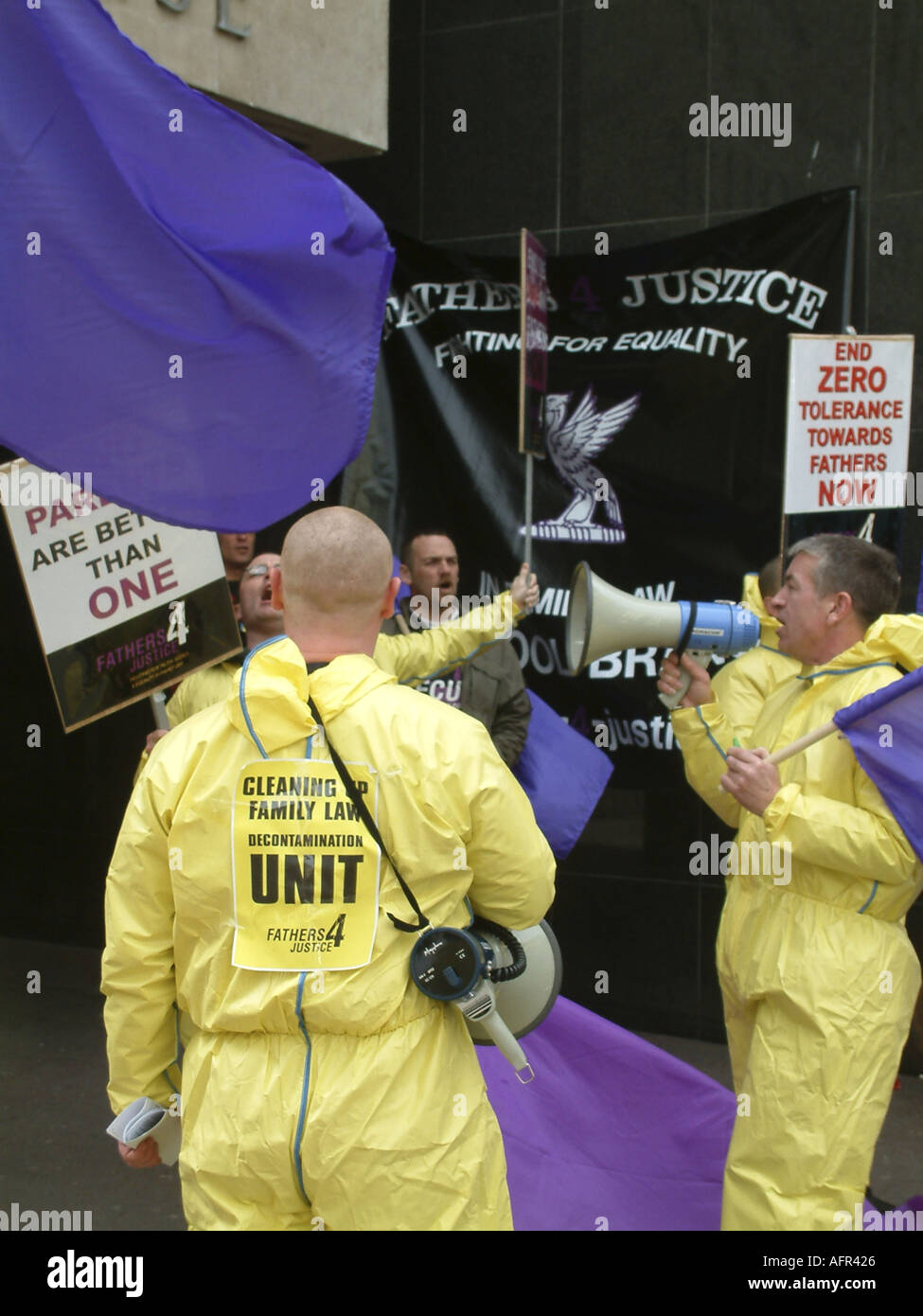 Fathers 4 Justice demonstration decontamination of family law Stock ...