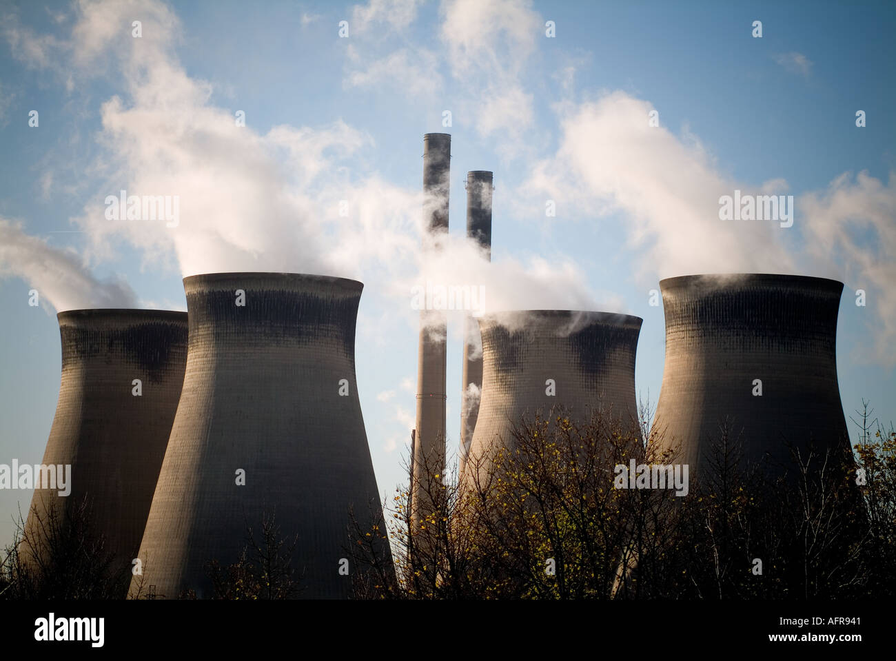 power station steam carbon dioxide coal fired co2 electricity Stock ...