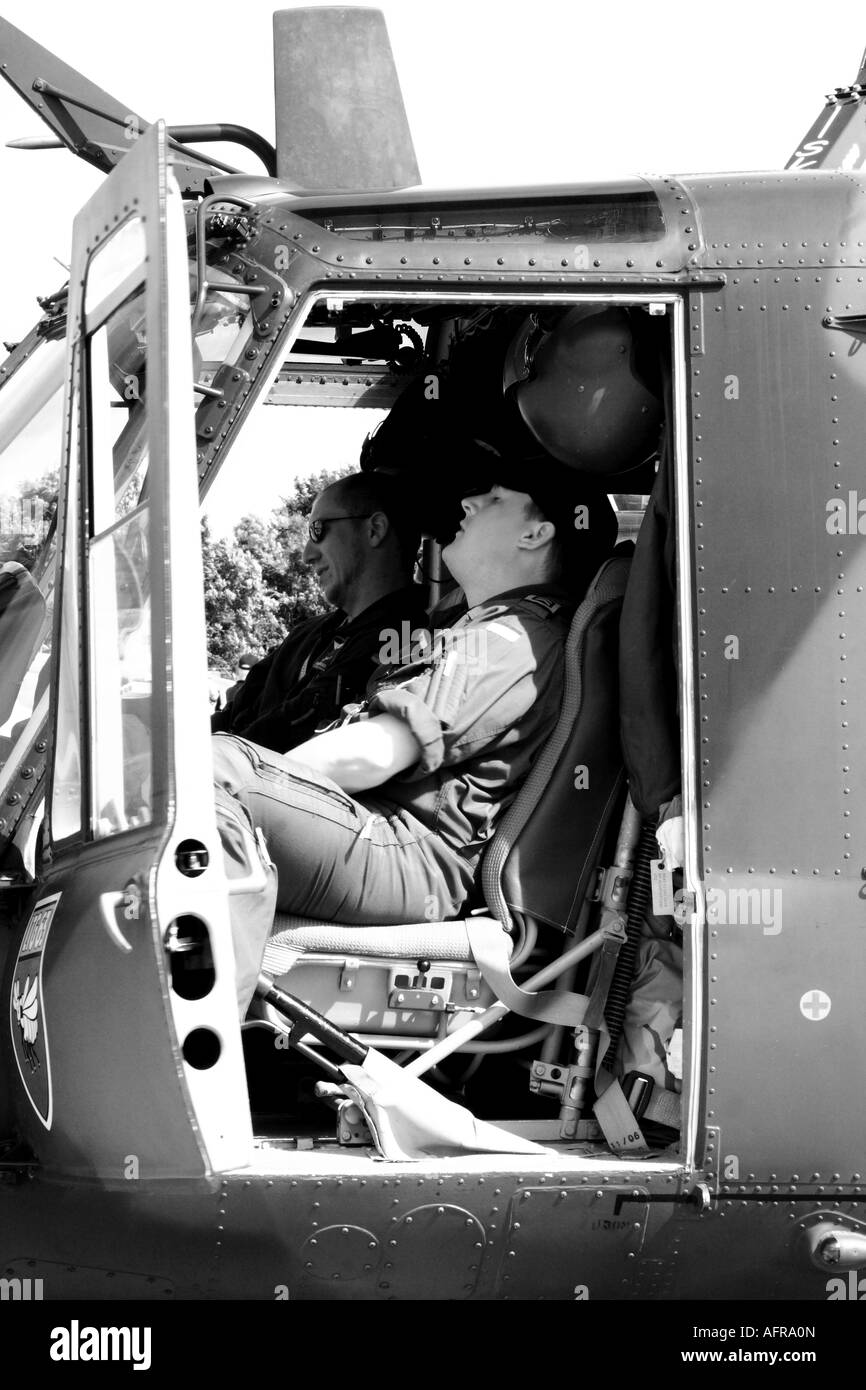Helicopter Pilots Relaxing Air Crew At Rest Stock Photo - Alamy