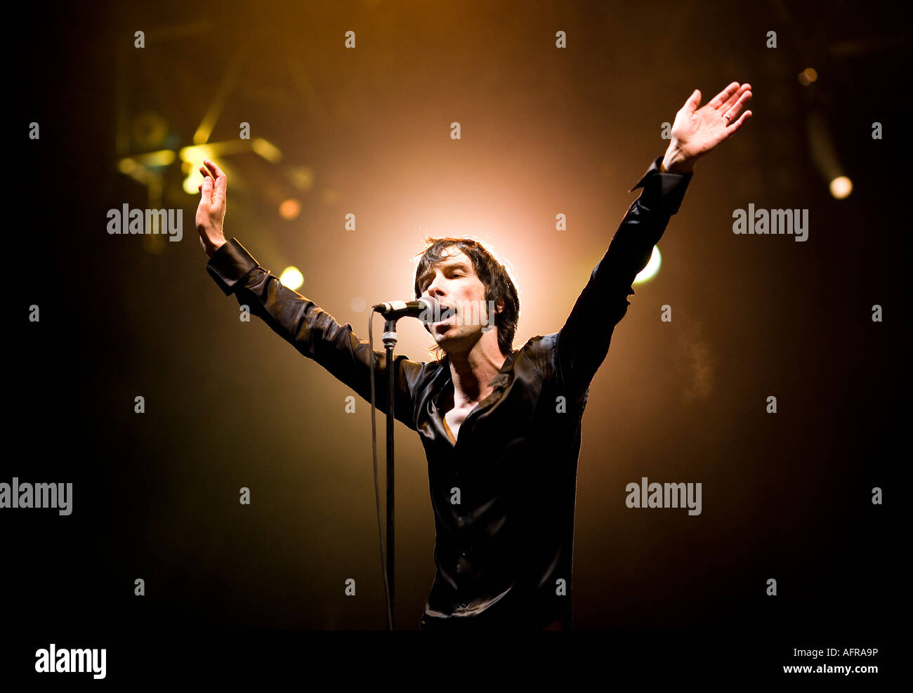 Bobby Gillespie of Primal Scream performing at Connect Music Festival ...