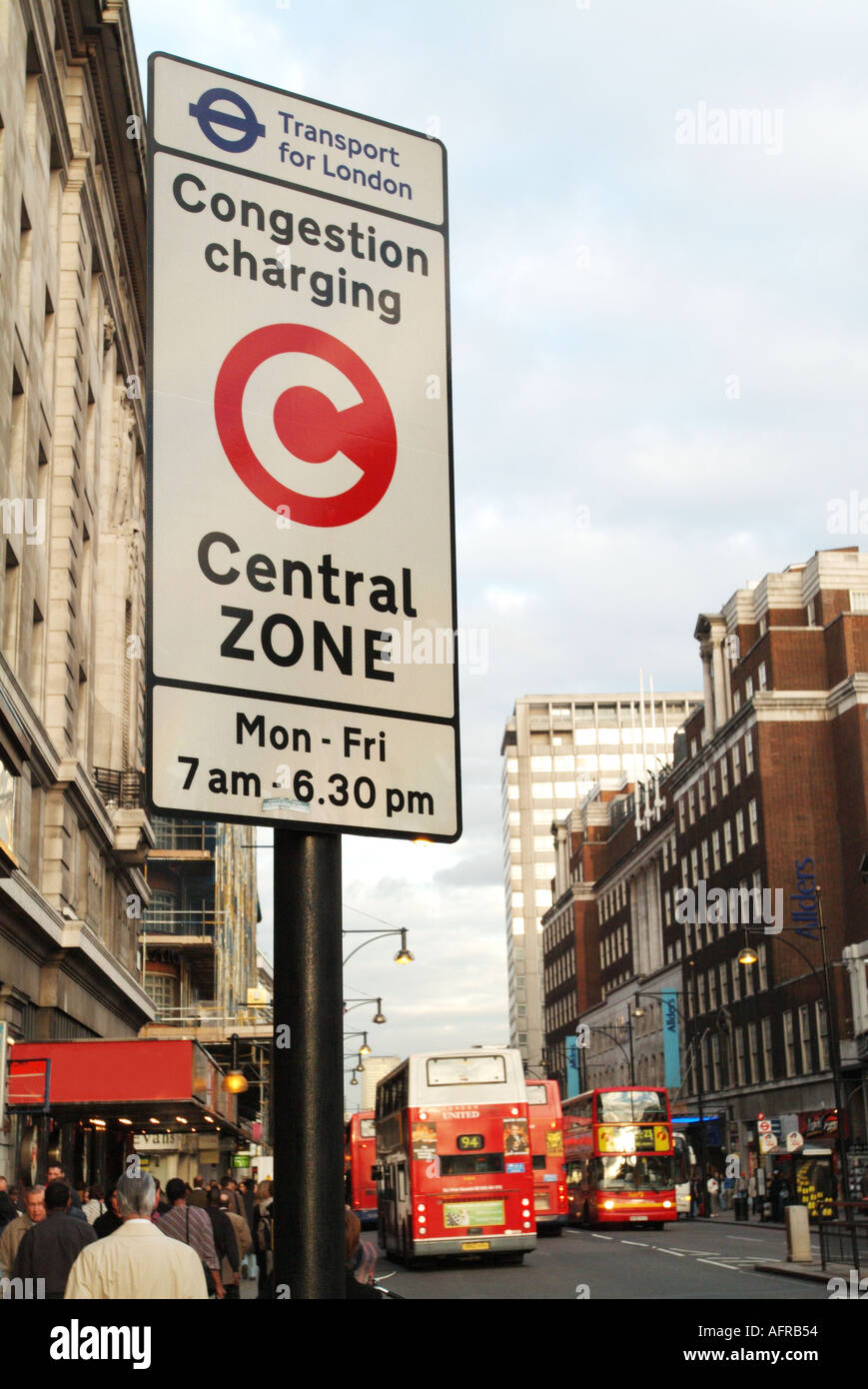 congestion charge sign in london uk Stock Photo - Alamy