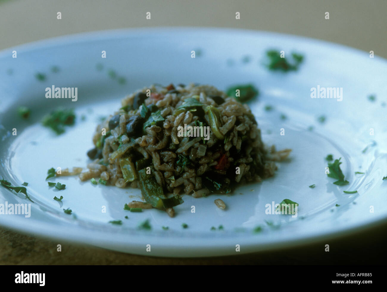 COSTA RICA Traditional Food called GALLO PINTO Beans and Rice served ...