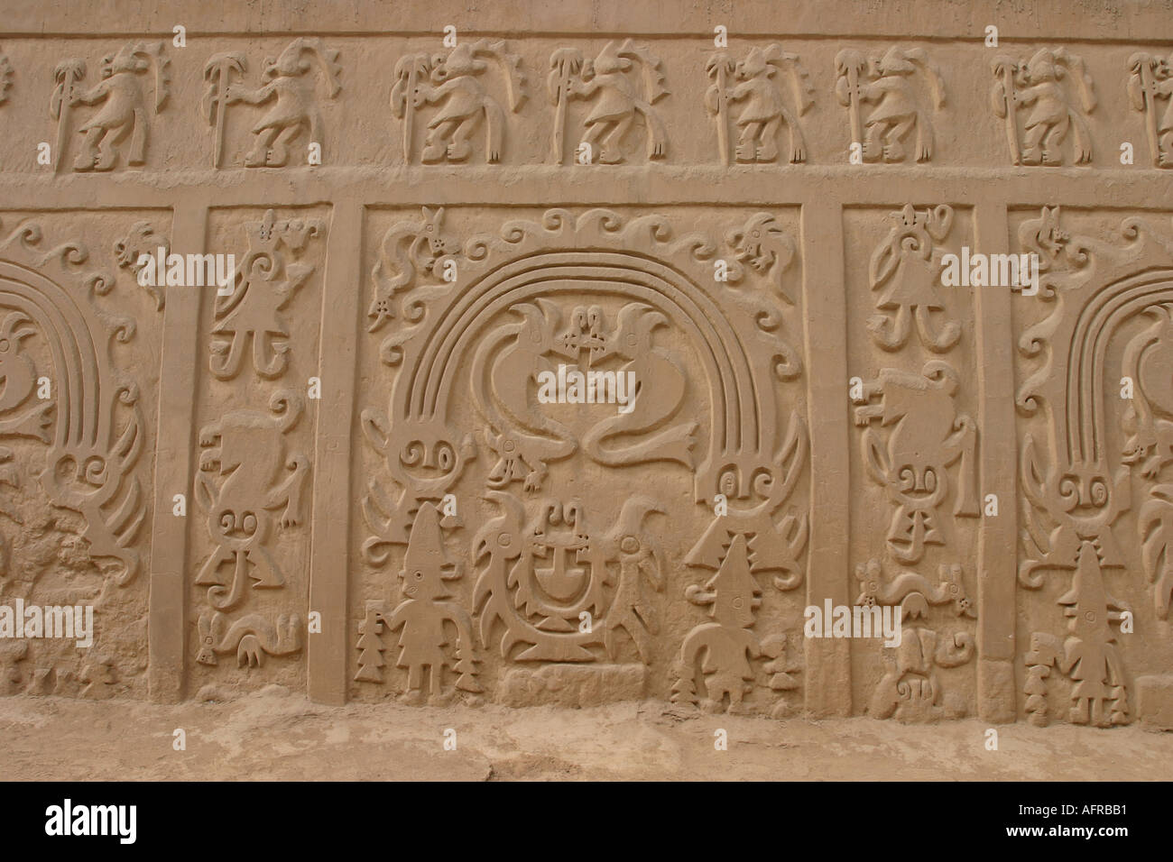 Ruins of the ancient pre incan ruins of the Chimu Civilization at Chan ...