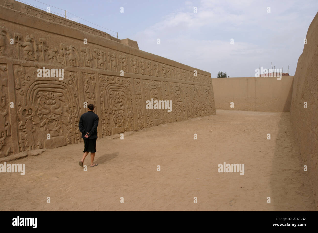 Ruins of the ancient pre incan ruins of the Chimu Civilization at Chan ...