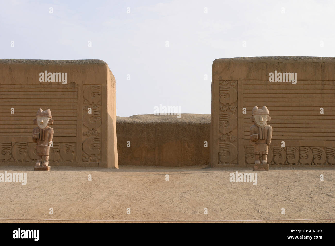 Ruins of the ancient pre incan ruins of the Chimu Civilization at Chan Chan Northern Peru Stock ...