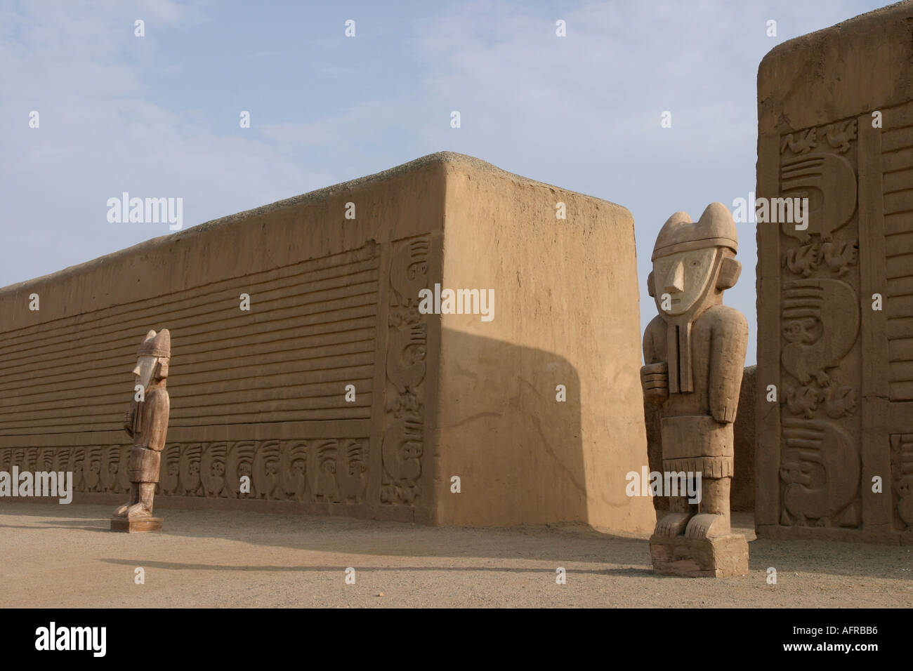 Ruins of the ancient pre incan ruins of the Chimu Civilization at Chan ...
