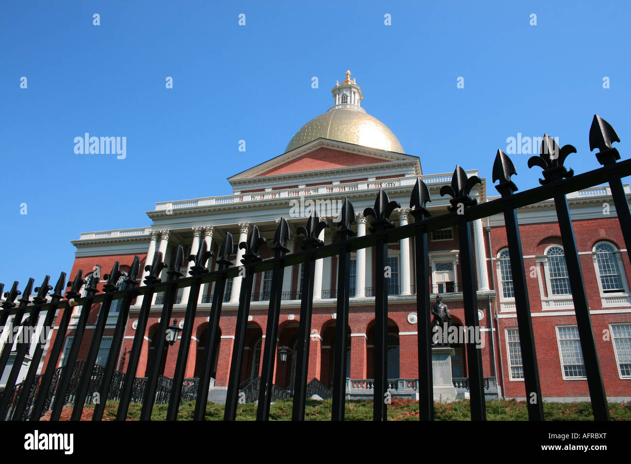 Iron gate in front of the Massachusetts State House, Boston Stock Photo ...