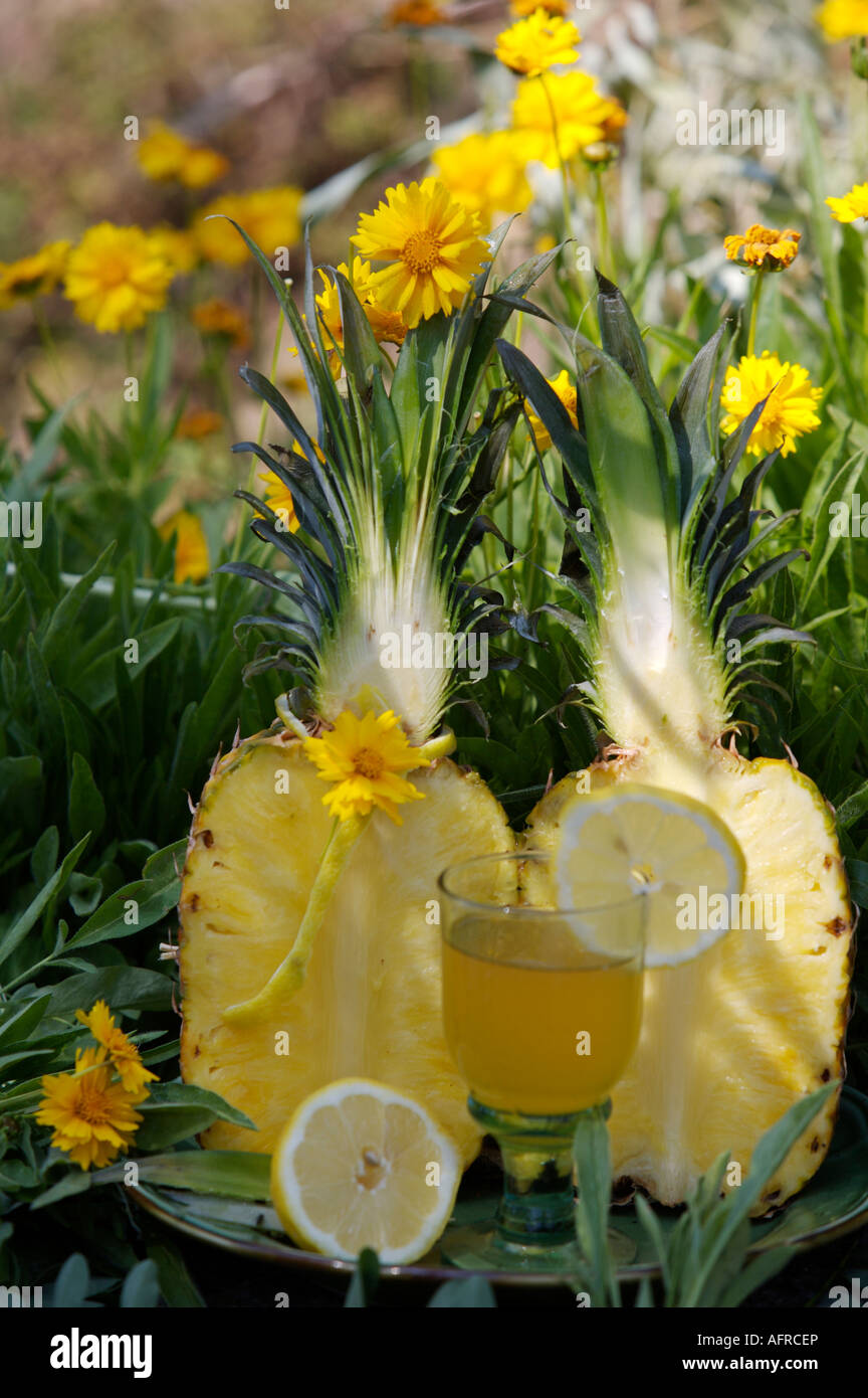 Split pineapple hi-res stock photography and images - Alamy