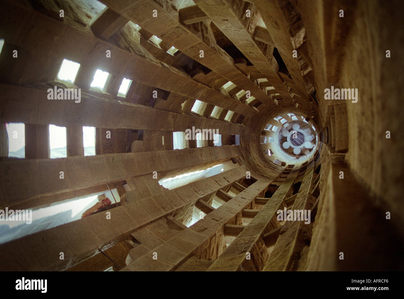Inside a tower in Gaudi s famous cathedral La Sagrada Familia in ...