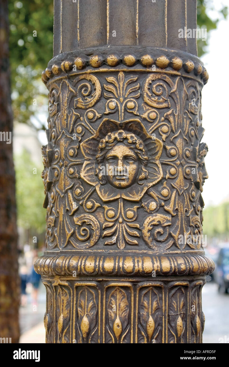 Metal Street columns detail paris France Stock Photo - Alamy