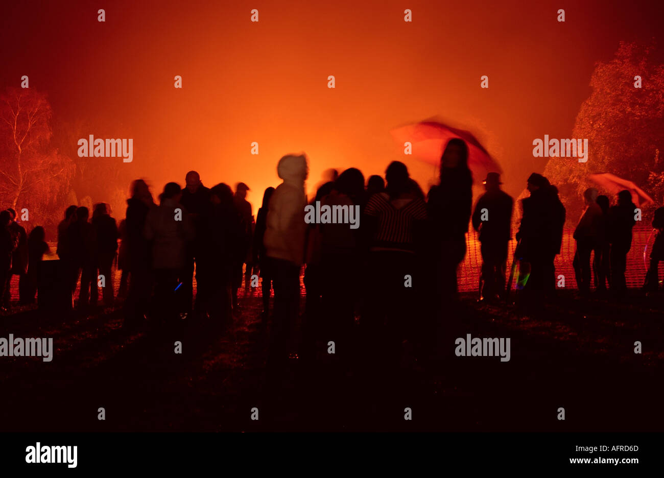 5th November Guy Fawkes night bonfire and crowds Stock Photo - Alamy
