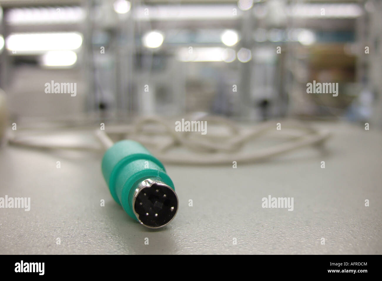 Connector of a computer mouse in a server room Stock Photo - Alamy
