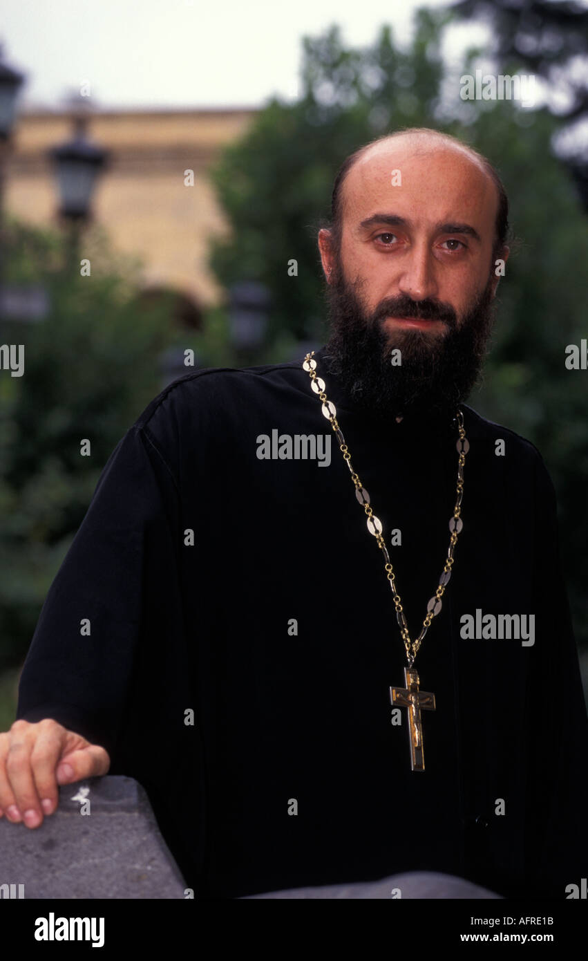 Portrait of a Georgian priest Tbilisi Georgia former USSR Stock Photo ...