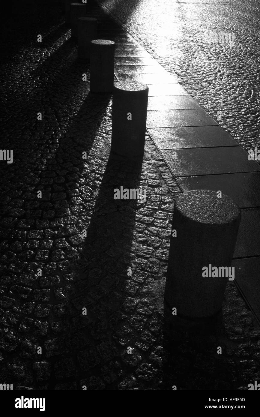 Road bollards Black and White Stock Photos & Images - Alamy