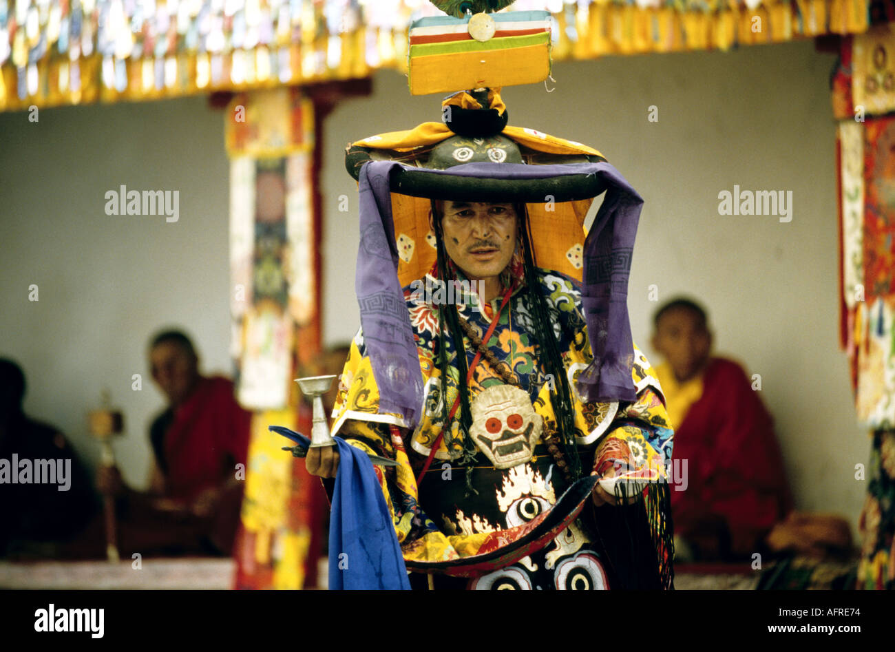 Black Hat Dance Tak Tok Festival Ladakh India Stock Photo - Alamy