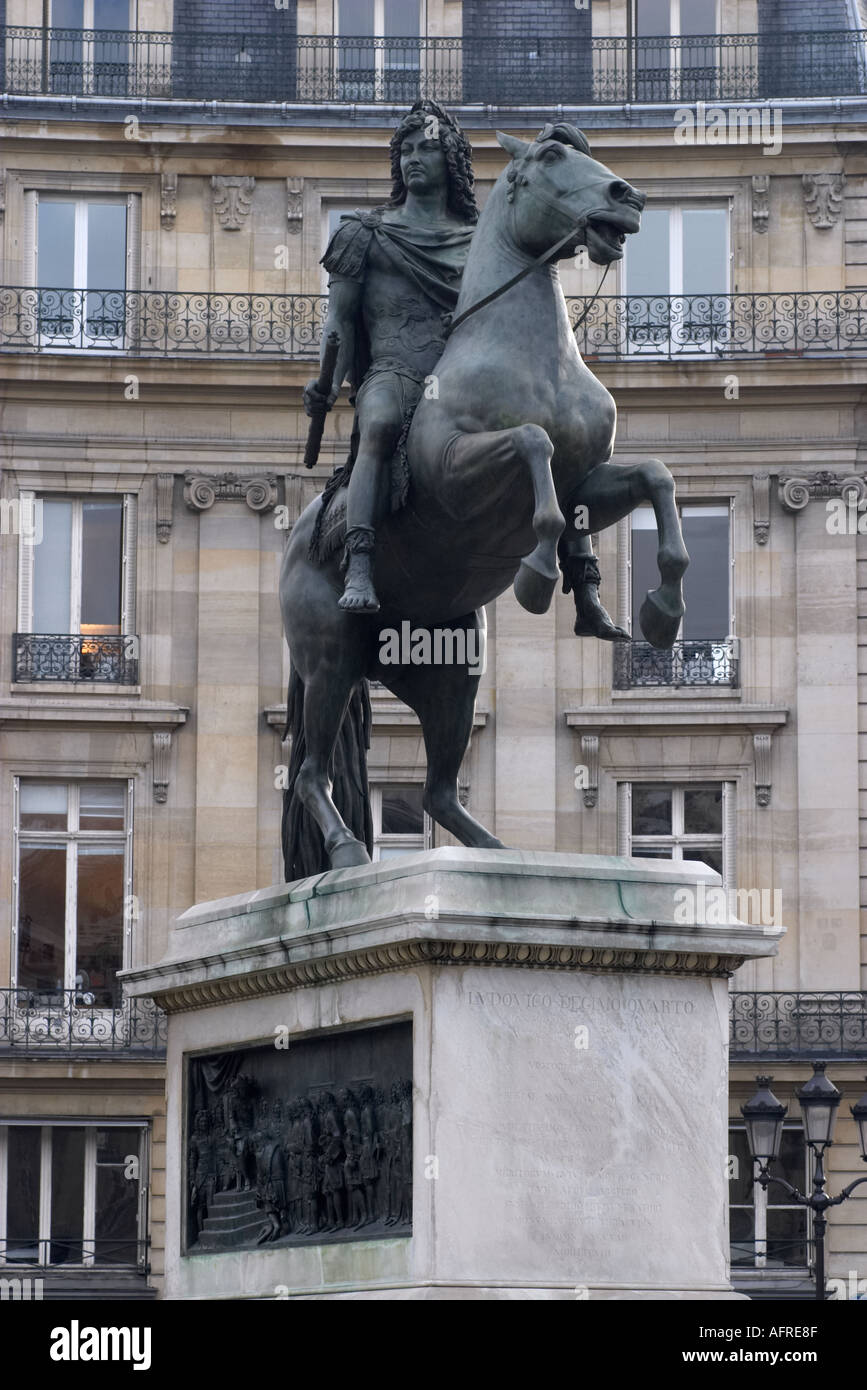 Statue of Louis XIV in the Place des Victoires Paris France Stock Photo ...