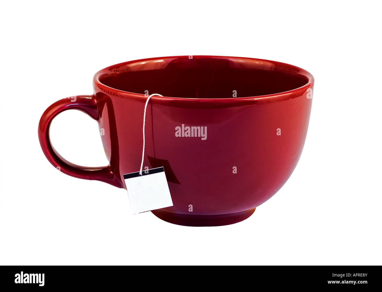 red tea cup isolated on white background Stock Photo - Alamy