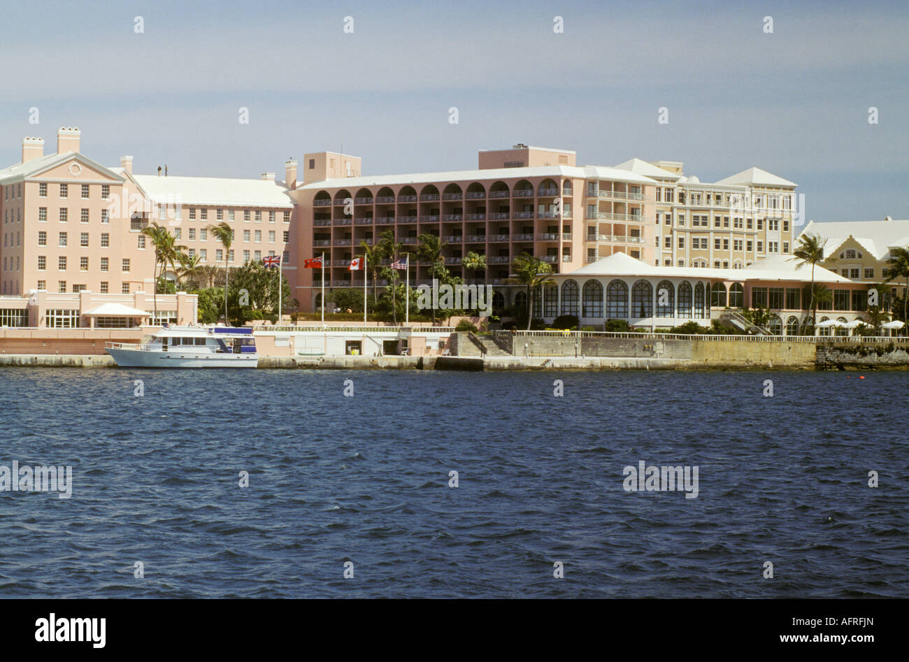 harbor Hamilton Bermuda blue sky ocean Stock Photo - Alamy