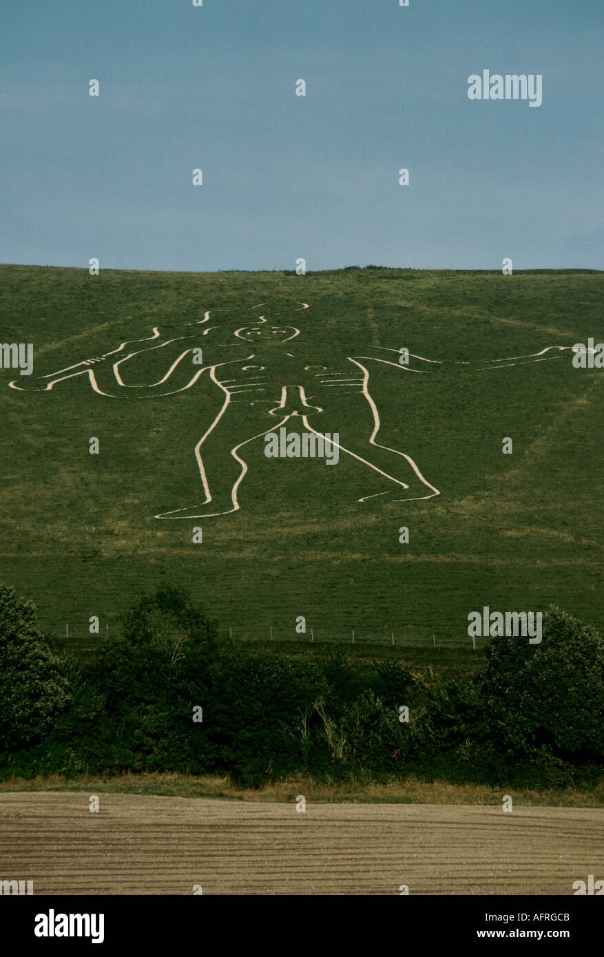Cerne Abbas Giant, hill carving a Bronze Age prehistoric site a Celtic ...