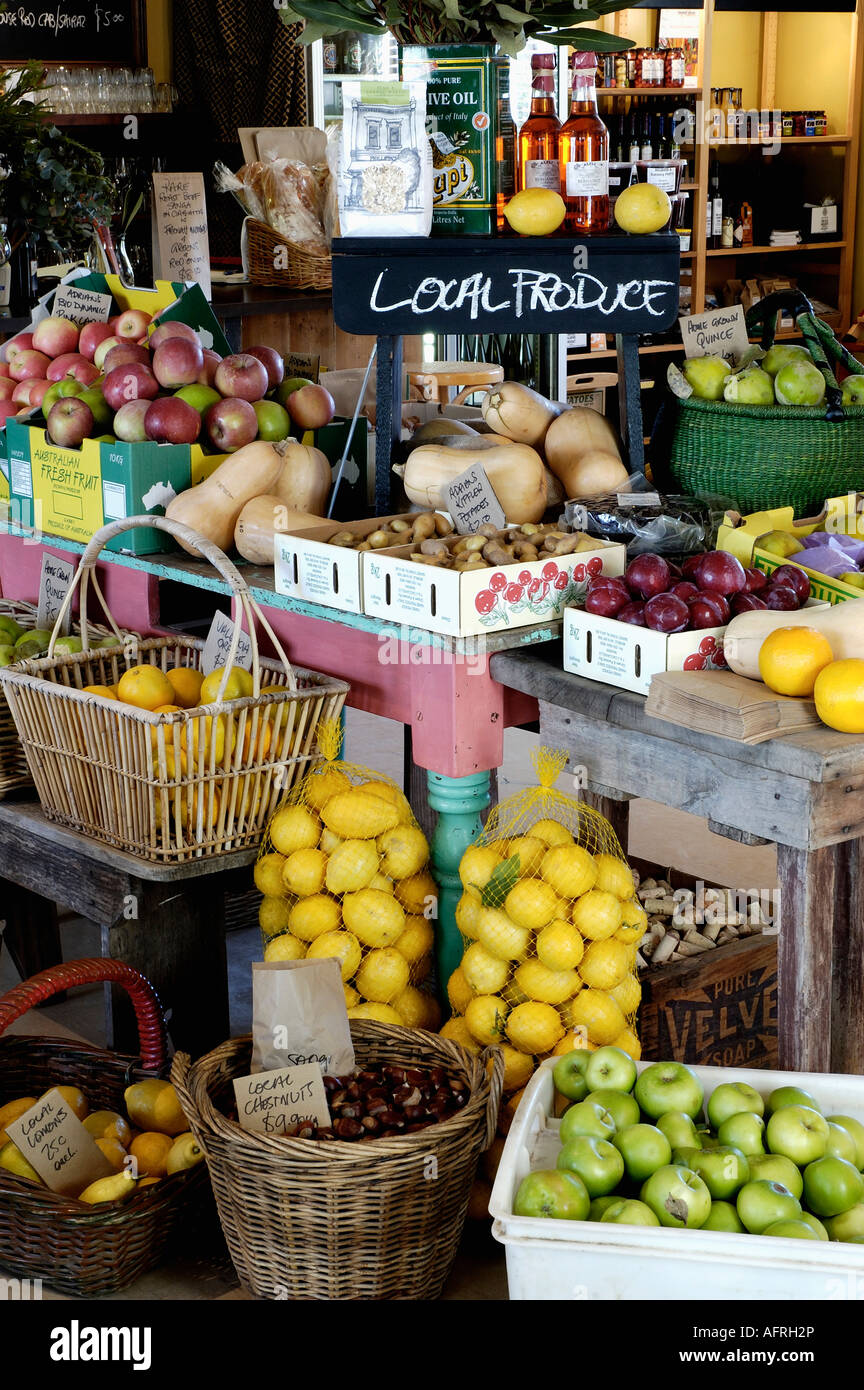 Outdoor market stall in Australia with locally grown vegetables and ...