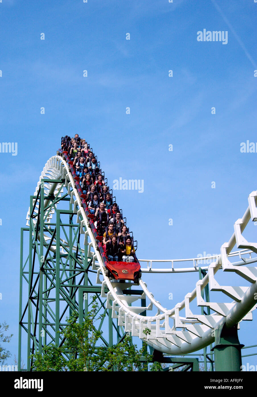 Speeding Roller Coaster, Netherlands Stock Photo - Alamy