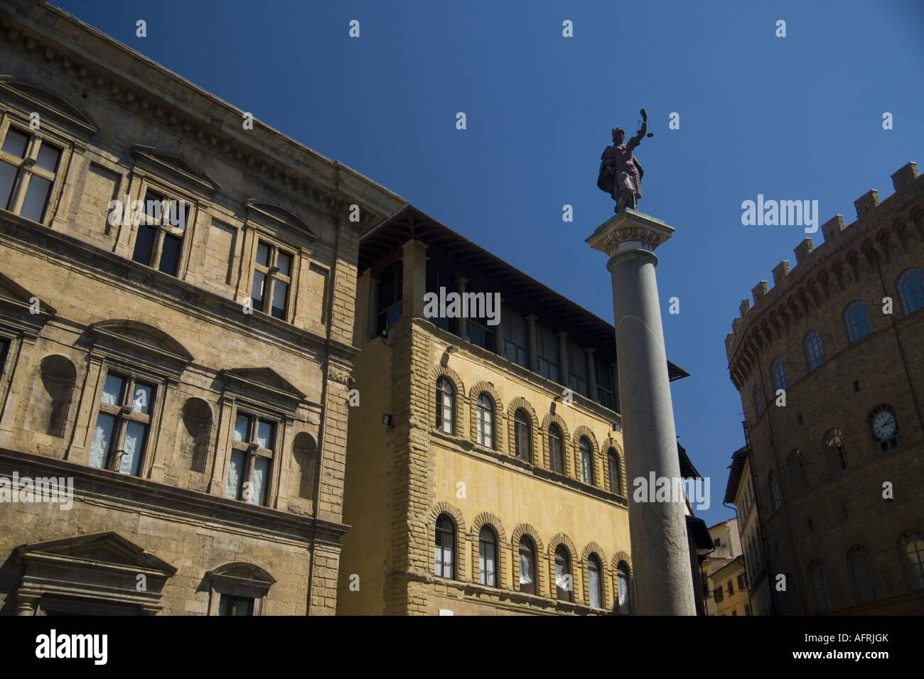 Sculpture column in city centre Florence, Italy, Europe Stock Photo - Alamy