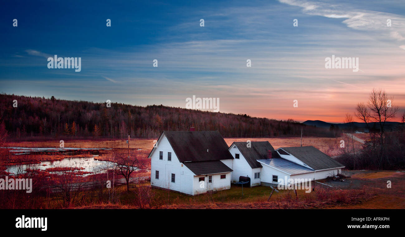 Fall and Autumn Turns to Winter at the New England Country Home Stock ...