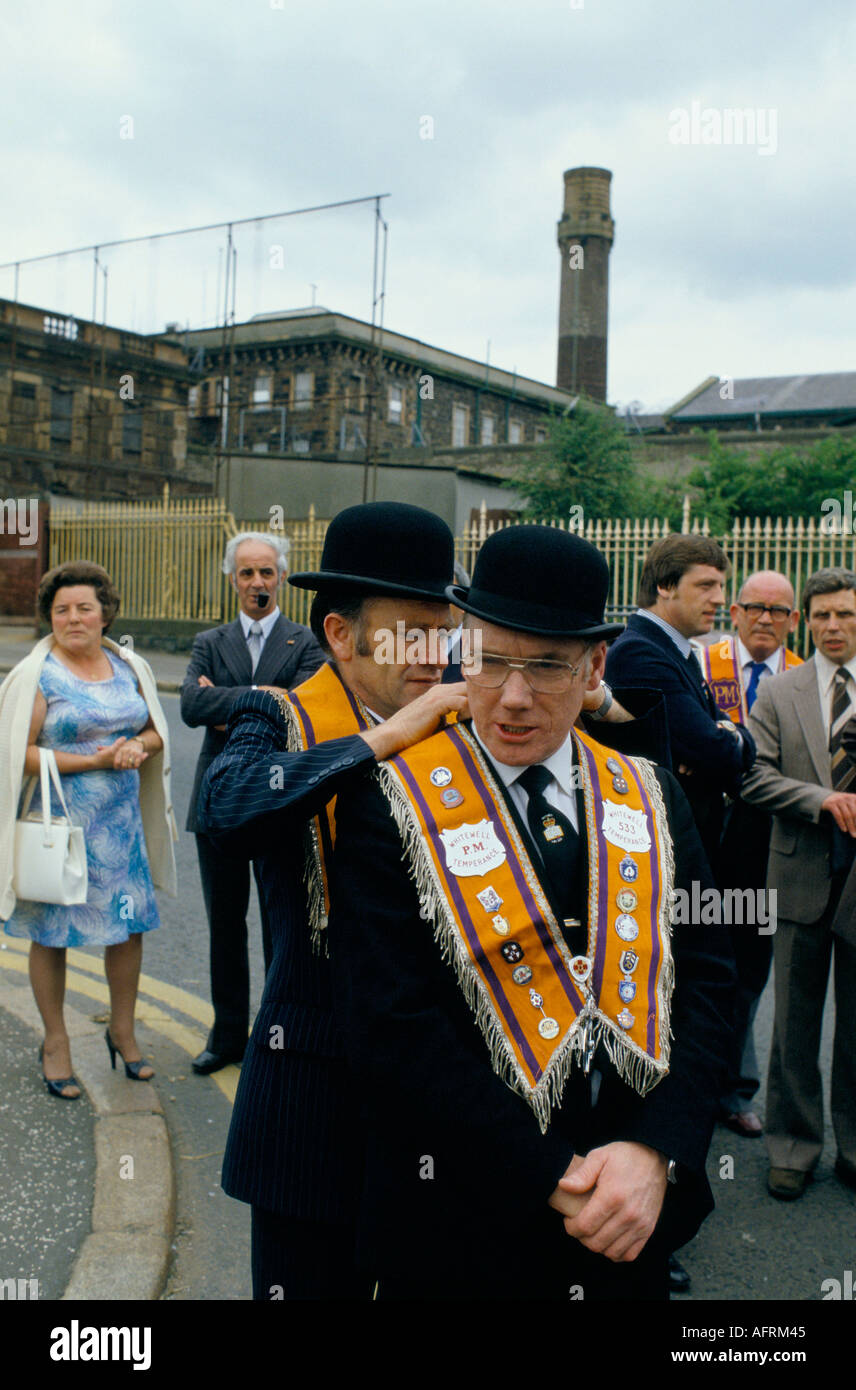 Protestant Orange Day parade Belfast Northern Ireland The Troubles ...