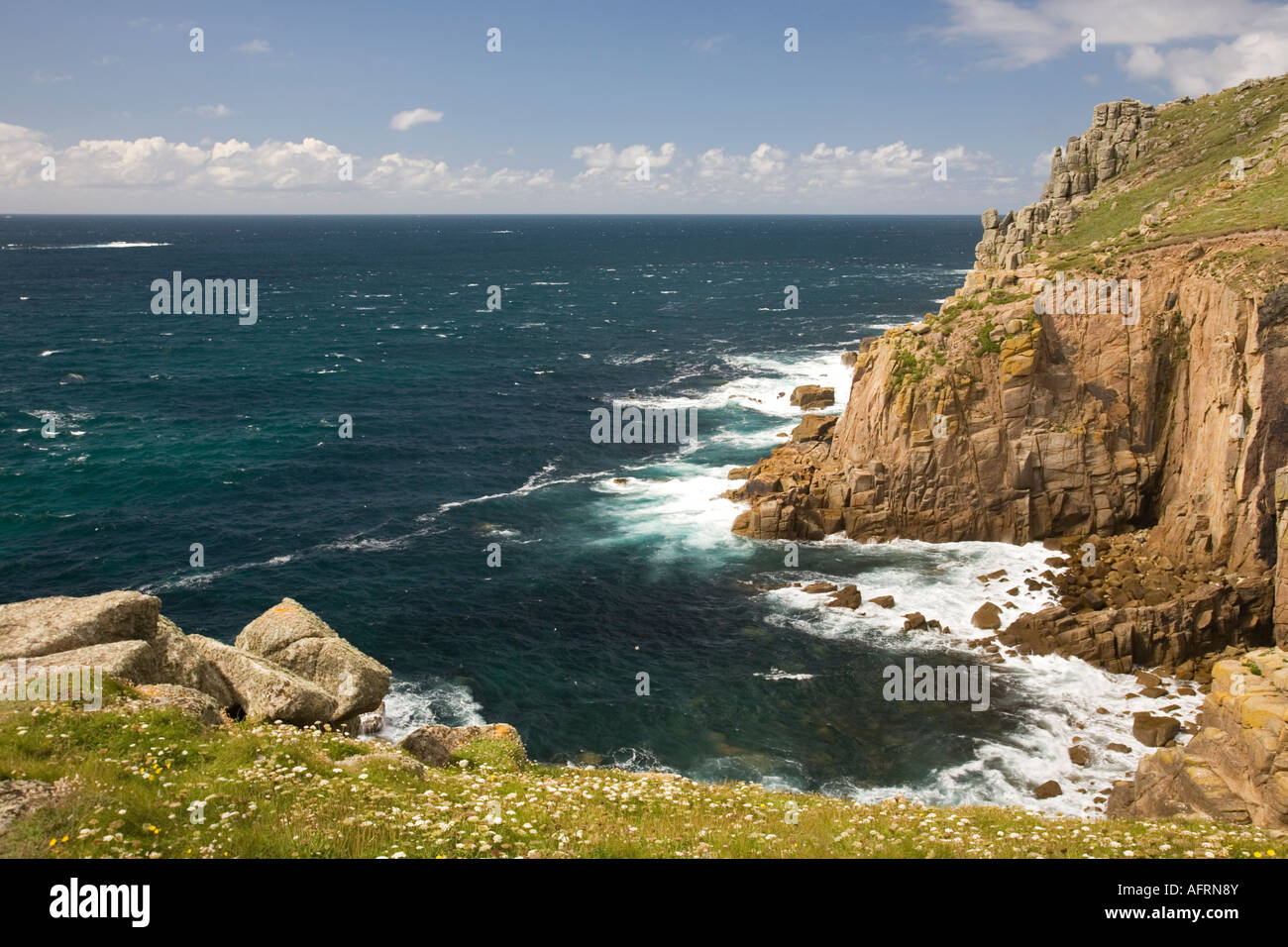 Scenic view of seascape,Land's End,Cornwall,UK Stock Photo - Alamy
