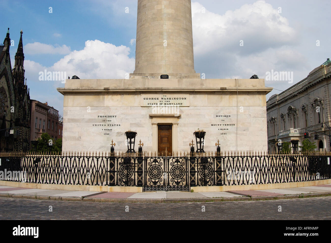 George Washington Monument Mount Vernon Place Baltimore Maryland USA ...