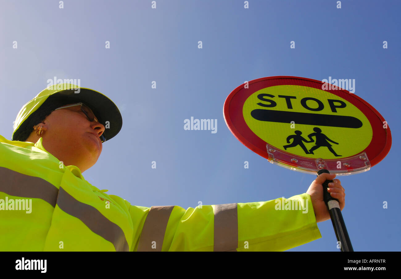 School patrol warning road sign hi-res stock photography and images - Alamy